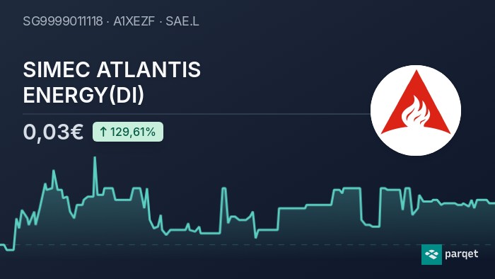 SIMEC ATLANTIS ENERGY(DI) Aktie - Realtime-Kurse & Charts - A1XEZF | Parqet SIMEC ATLANTIS ENERGY(DI) Aktie - Realtime-Kurse & Charts - A1XEZF | Parqet